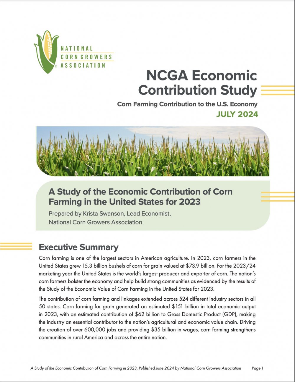 NCGA Economic Contribution Study for 2023
